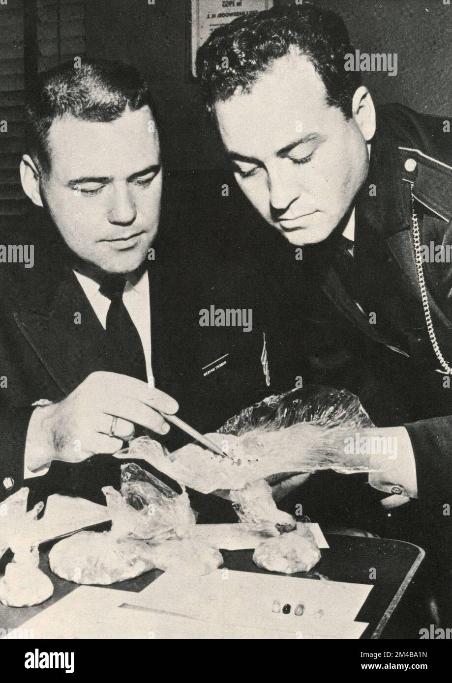 Federal Bureau of Narcotics agents with the drug just seized, New York ...