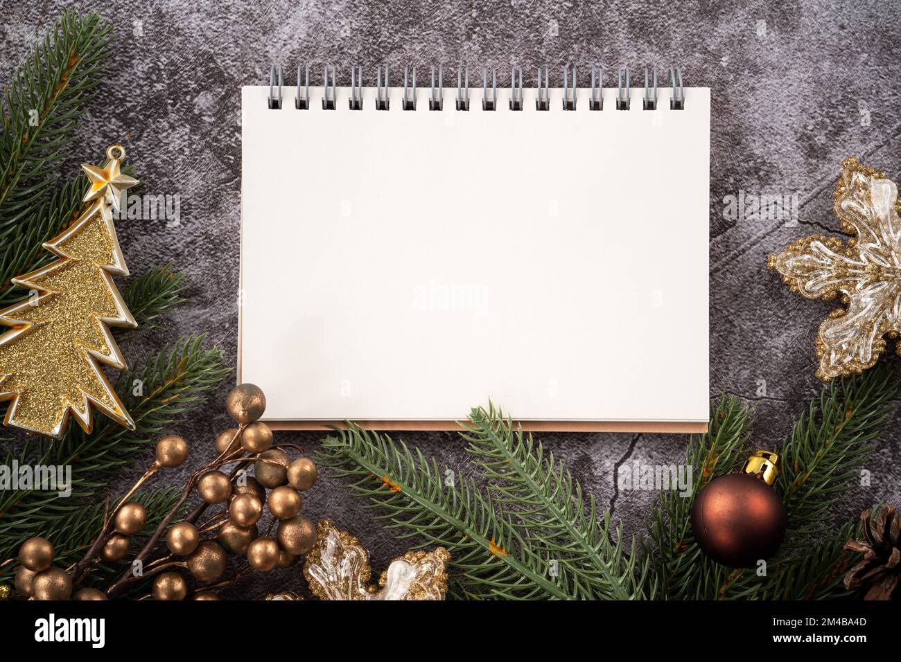 Christmas and New year goals, plan and action design concept, vision ...