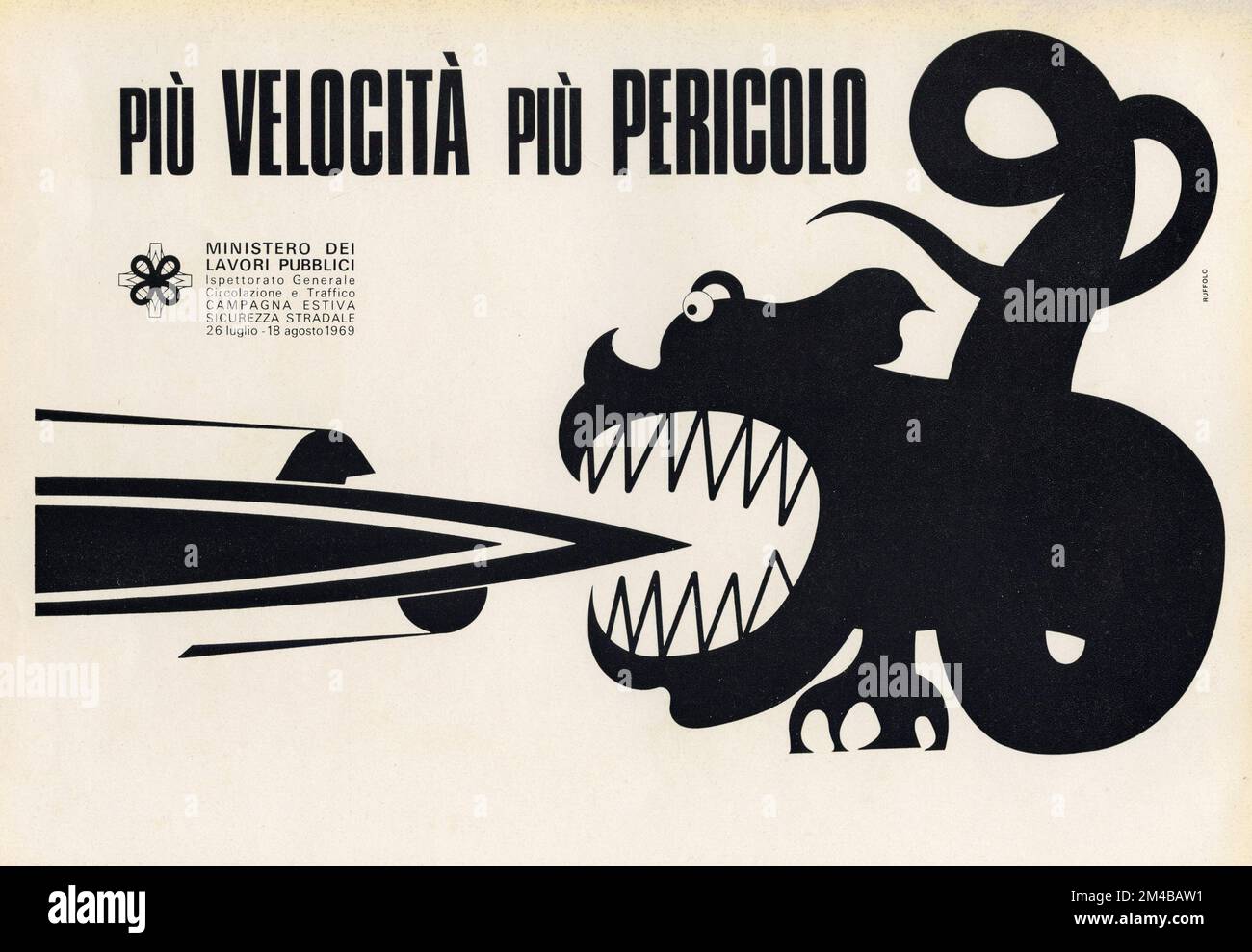 Vintage newspaper ad of road safety by designer Sergio Ruffolo Più ...