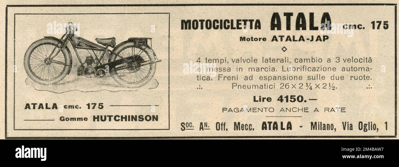 Vintage motorcycle ad hi-res stock photography and images - Alamy