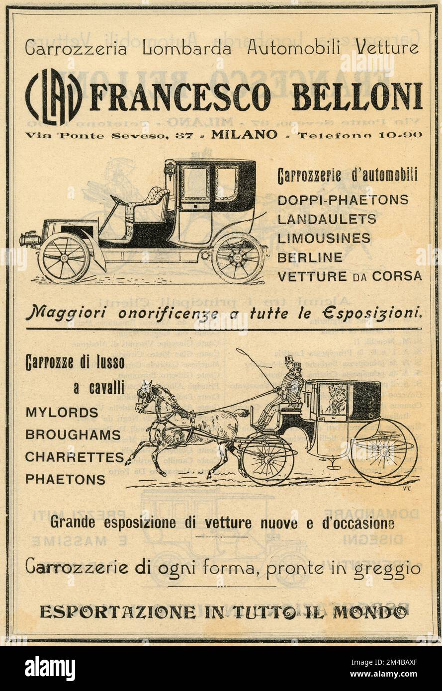 Vintage newspaper ad of Carrozzeria Lombarda Automobili Vetture ...