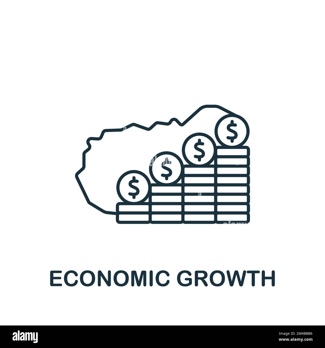 Economic Growth icon. Monochrome simple Policy icon for templates, web ...