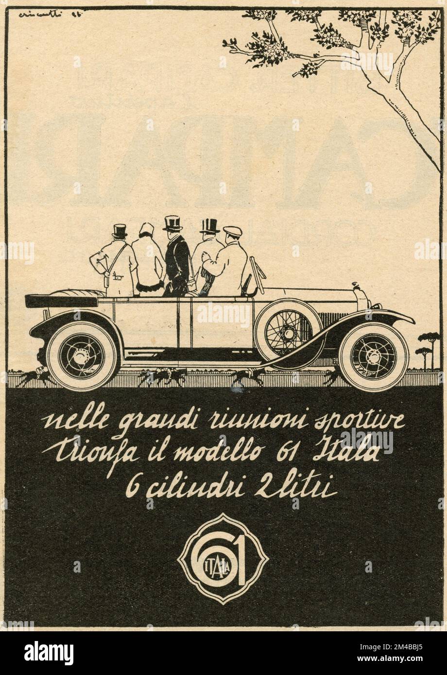 Vintage newspaper ad of Itala 61 car, Italy 1920s Stock Photo - Alamy