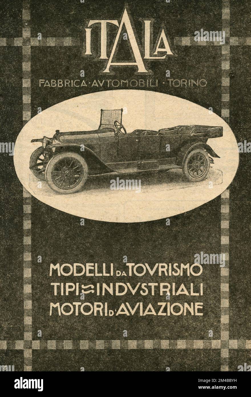 Vintage newspaper ad of Itala car, Italy 1920s Stock Photo - Alamy
