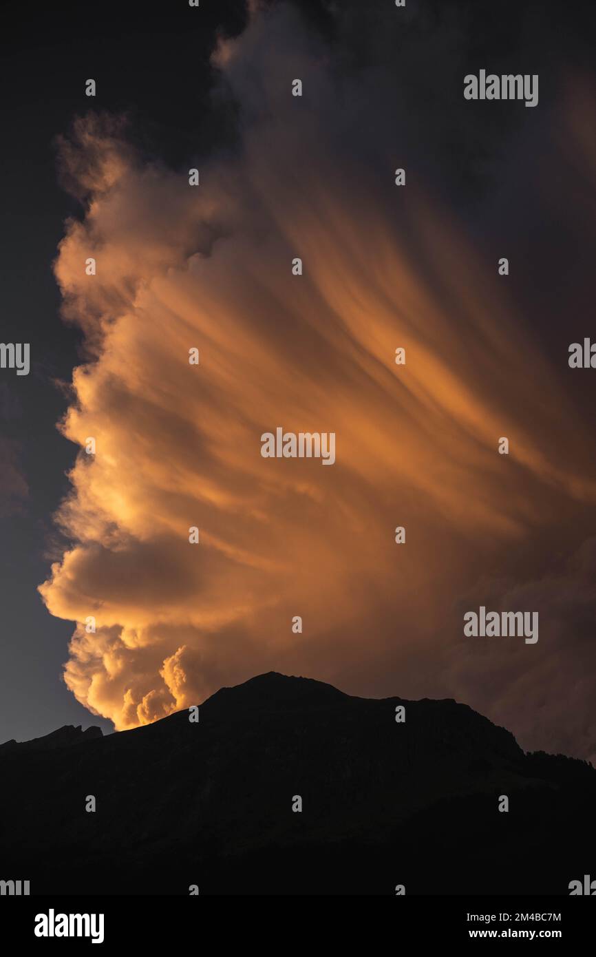 A vertical shot of beautiful cloudscape at sunset Stock Photo - Alamy