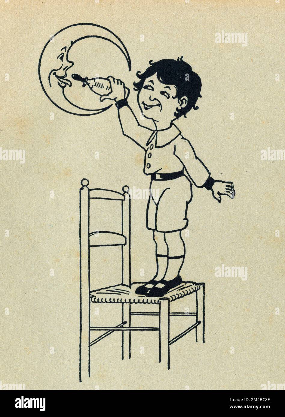 Vintage newspaper drawing by designer Antonio Rubino, Italy 1950s Stock ...