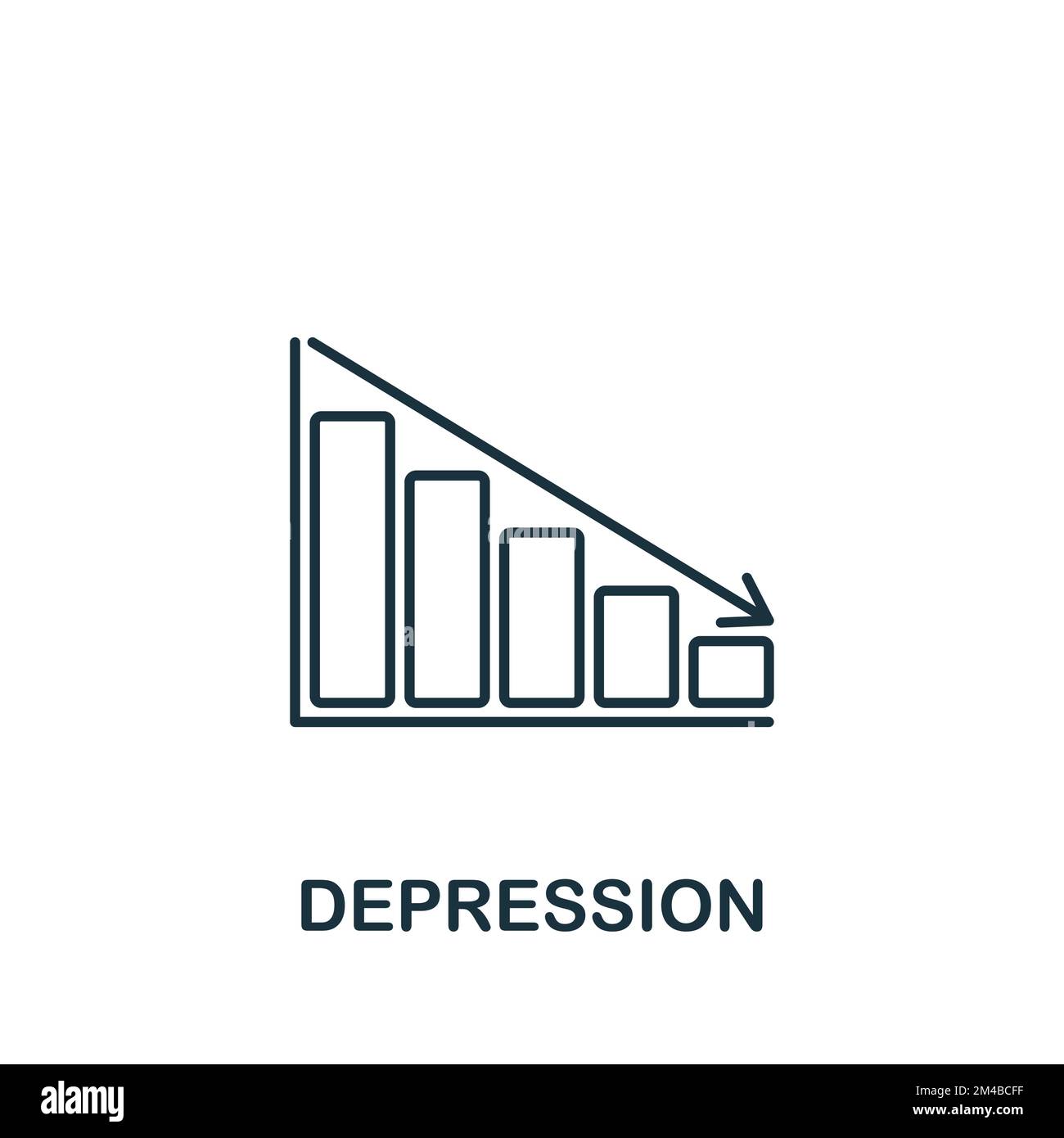 Depression icon. Monochrome simple Policy icon for templates, web ...