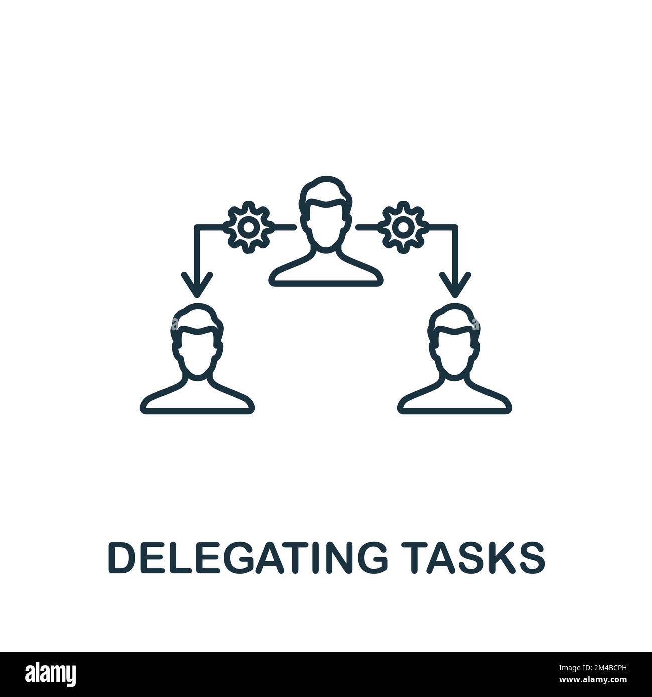 Delegating Tasks icon. Monochrome simple Product Management icon for ...