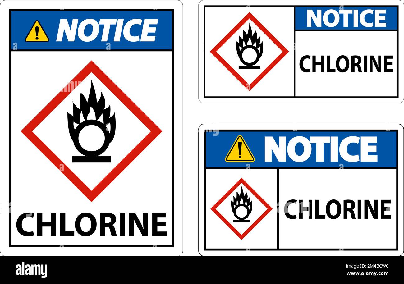 Notice Chlorine Oxidizer GHS Sign On White Background Stock Vector ...