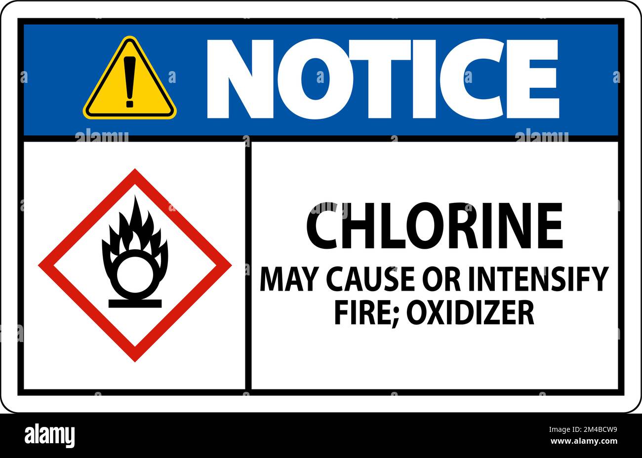 Notice Chlorine May Cause Or Intensify Fire GHS Sign Stock Vector Image ...