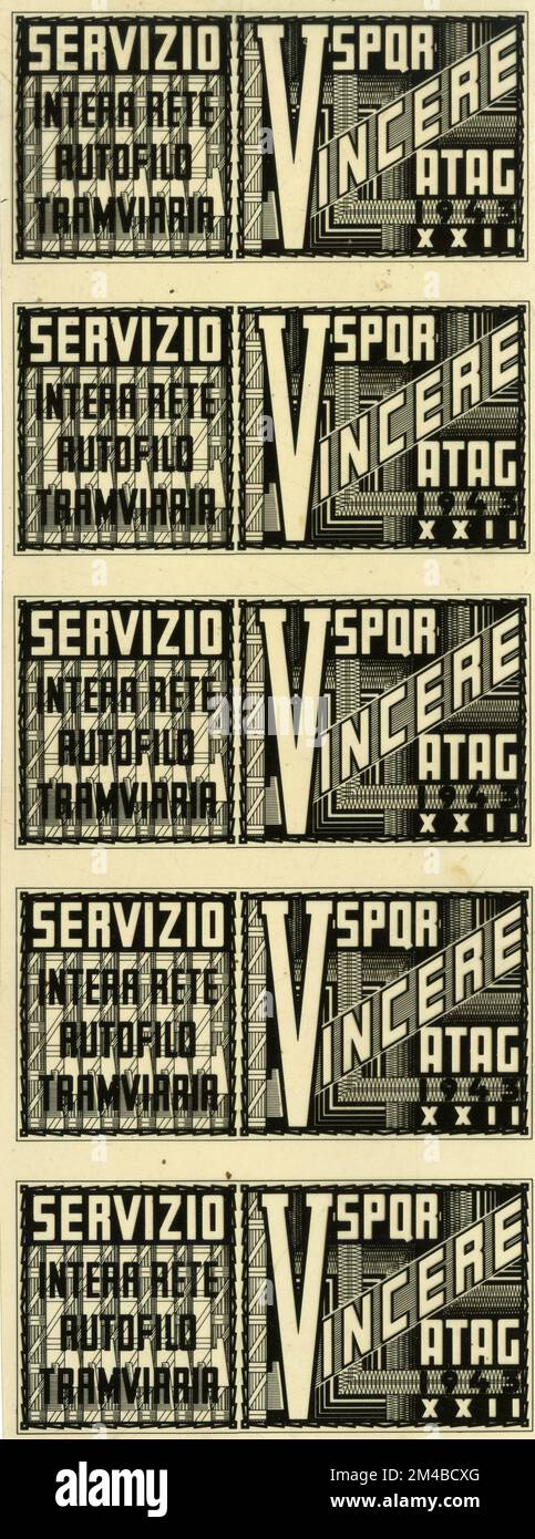 Vintage ATAG local public transport card, Rome, Italy 1930s Stock Photo ...