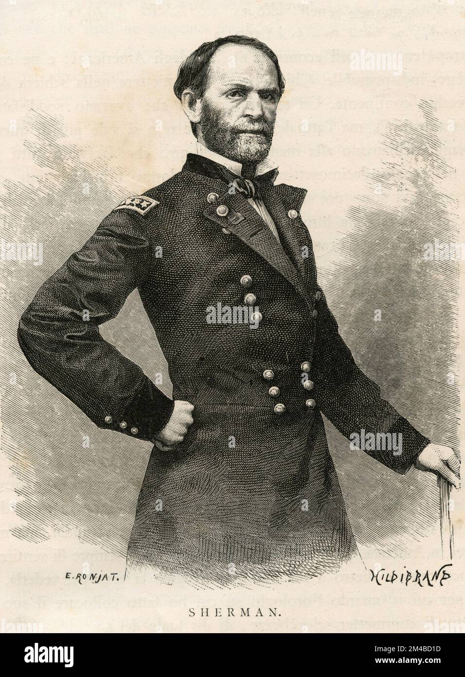 American general William Tecumseh Sherman, USA, illustration 1871 Stock ...
