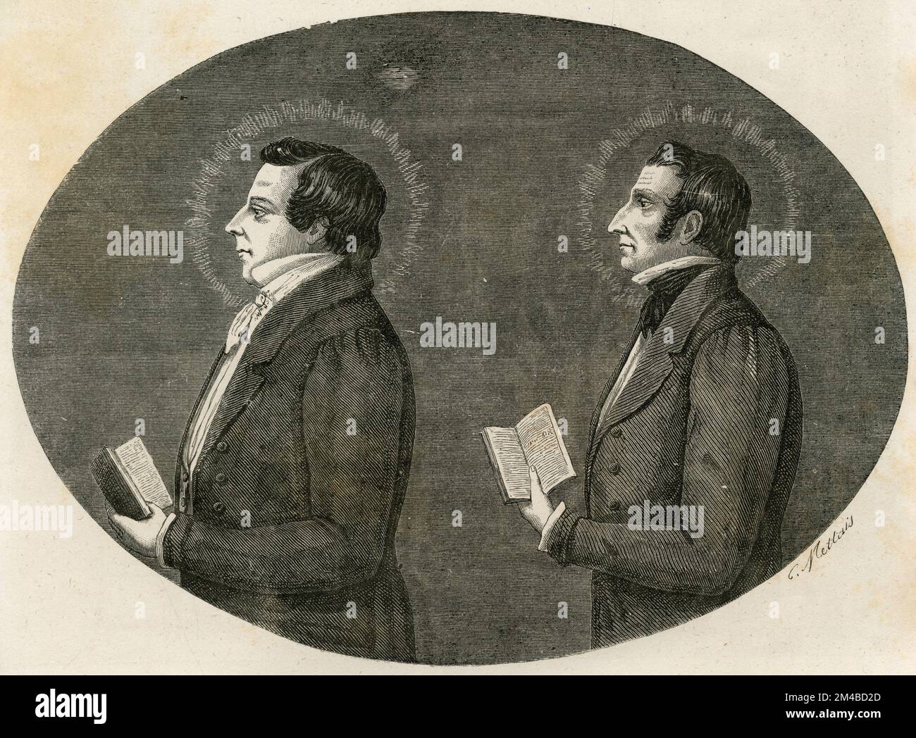 Portrait of American religious leader, prophet and founder of the ...