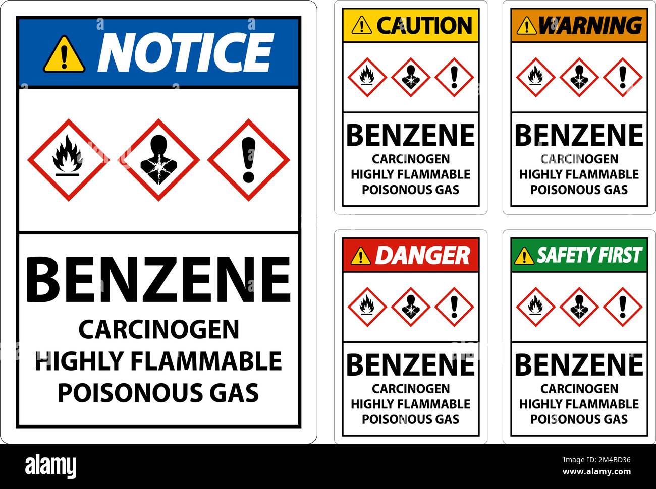 Danger GHS Benzene Sign On White Background Stock Vector Image & Art ...