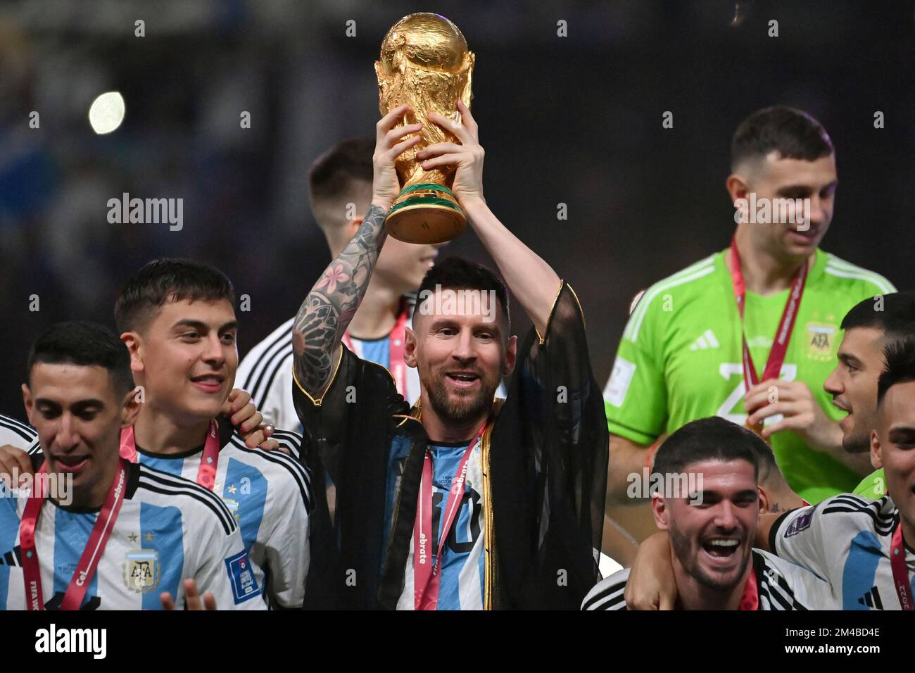 Award ceremony, Lionel MESSI (ARG) with cup, cup, trophy, team photo ...