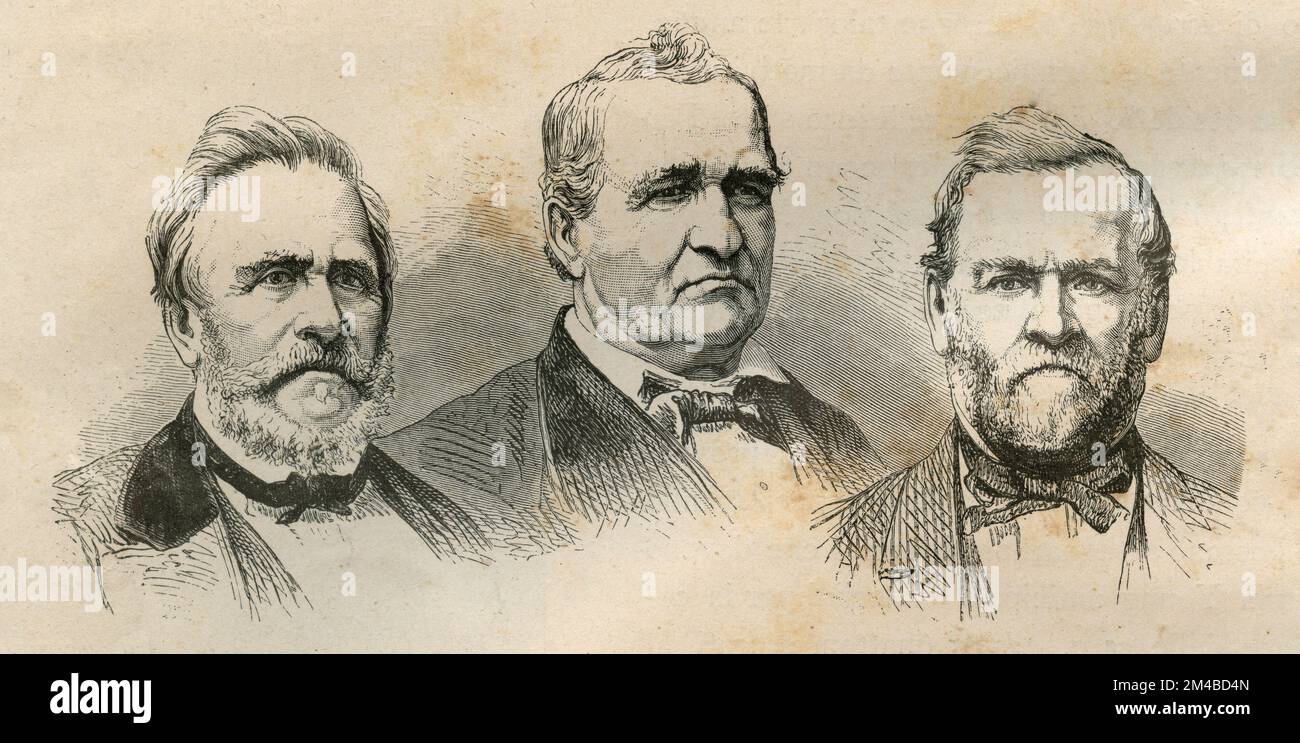 Portraits of Mormons, from left: Edward Hunter, Bishops President ...