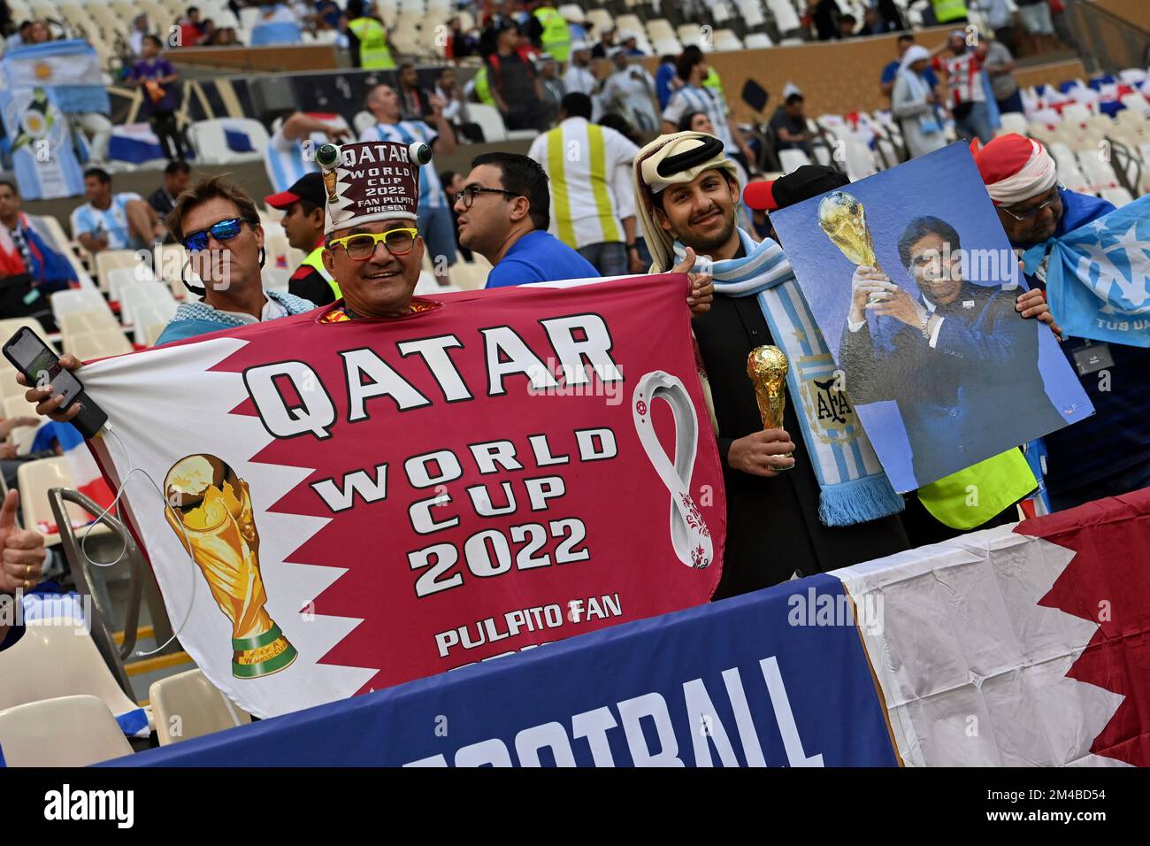 Fans, Football Fans with Qatar Banner, Poster, Banner. Game 64, FINAL ...