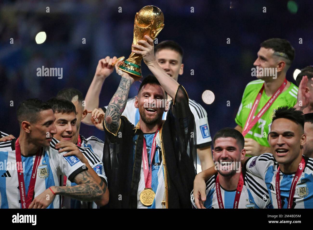 Award ceremony, Lionel MESSI (ARG) with cup, cup, trophy, team photo ...