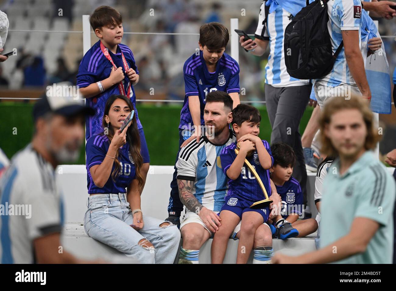 Lionel MESSI (ARG) with family after award ceremony, wife Antonella ...