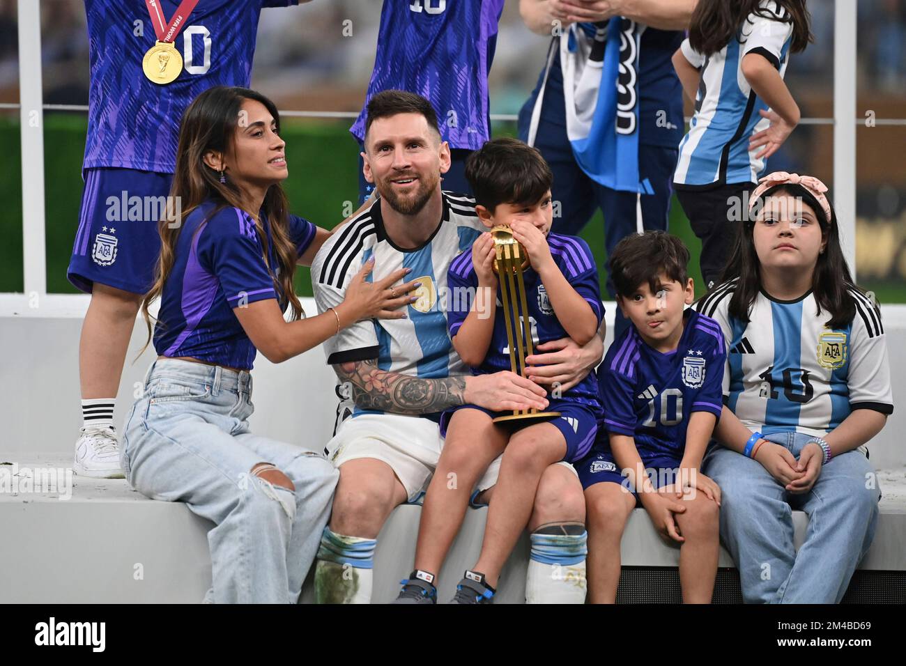 Lionel MESSI (ARG) with family after award ceremony, wife Antonella ...