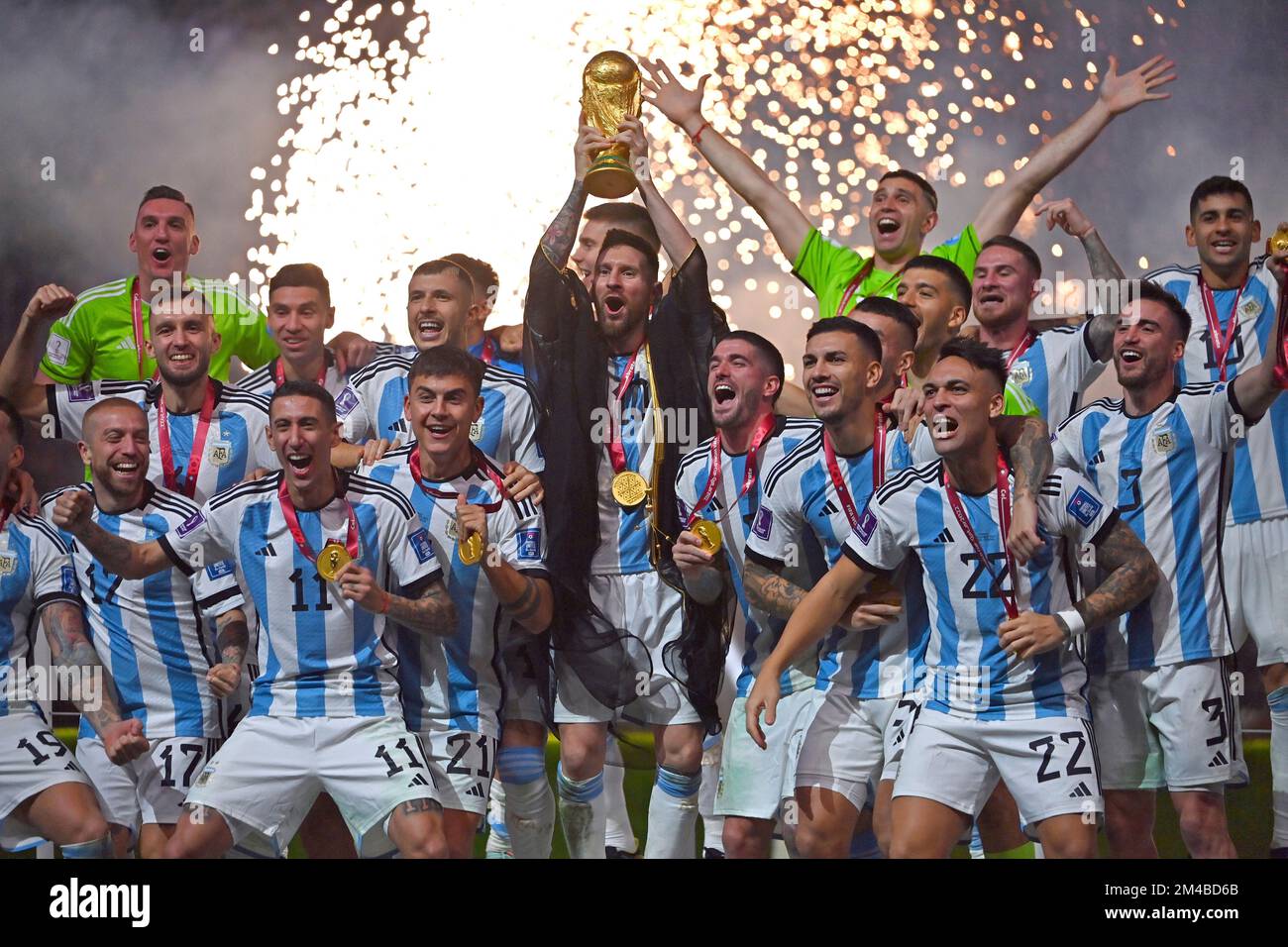 Award ceremony, Lionel MESSI (ARG) with cup, cup, trophy, team photo ...