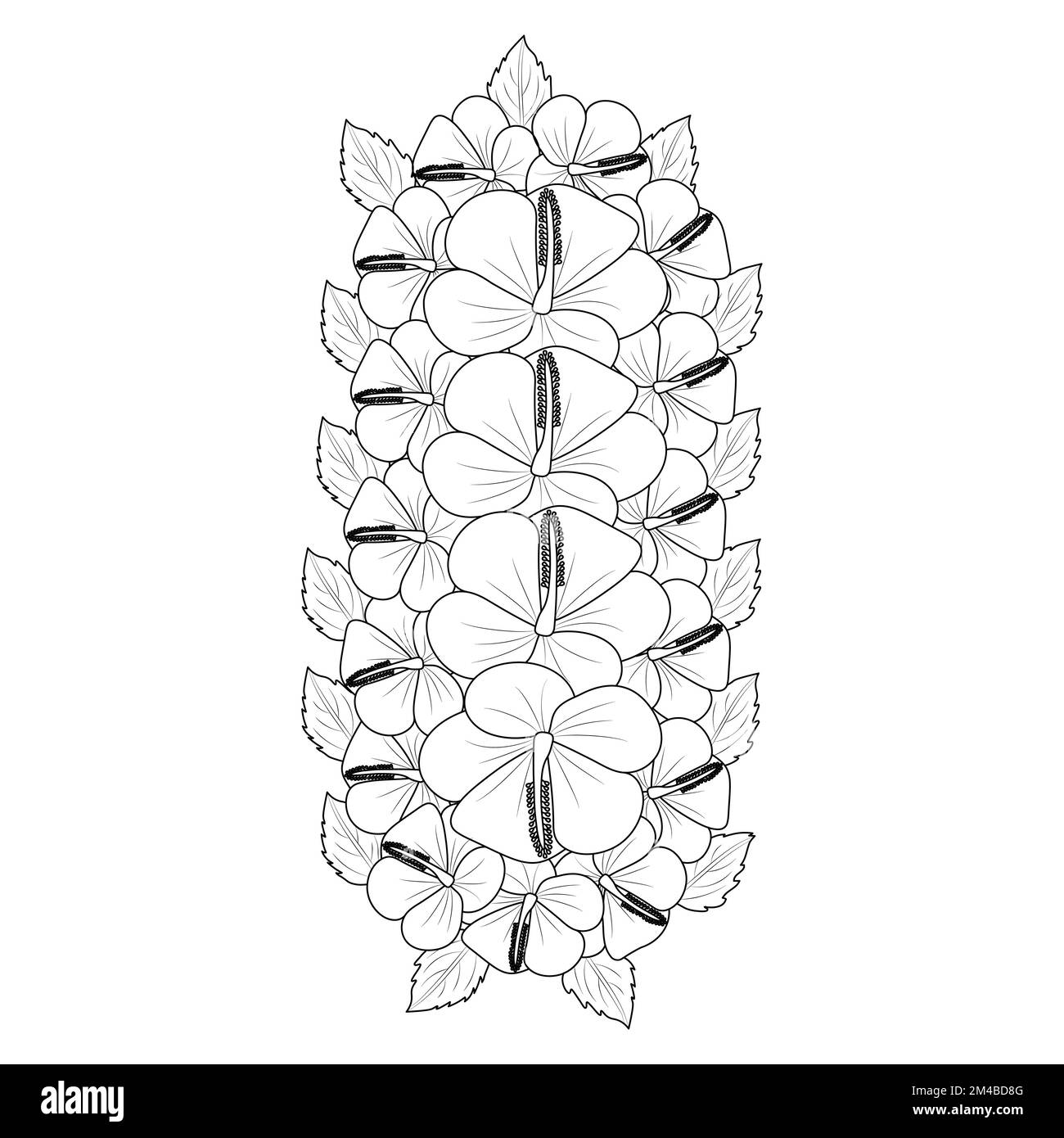 hibiscus syriacus flower or common hibiscus flower coloring page of ...