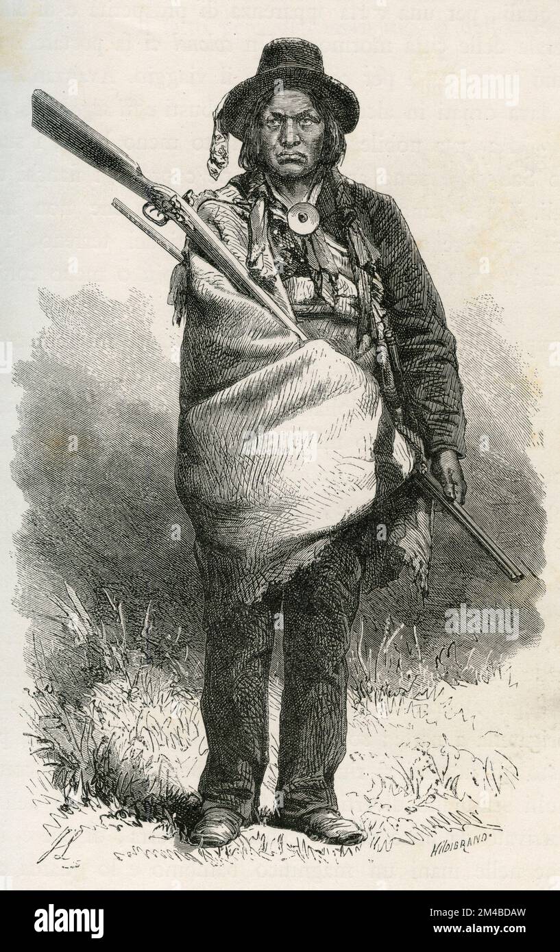 Chief Spotted Wolf of the Cheyenne Indian tribe, USA, illustration 1871 ...