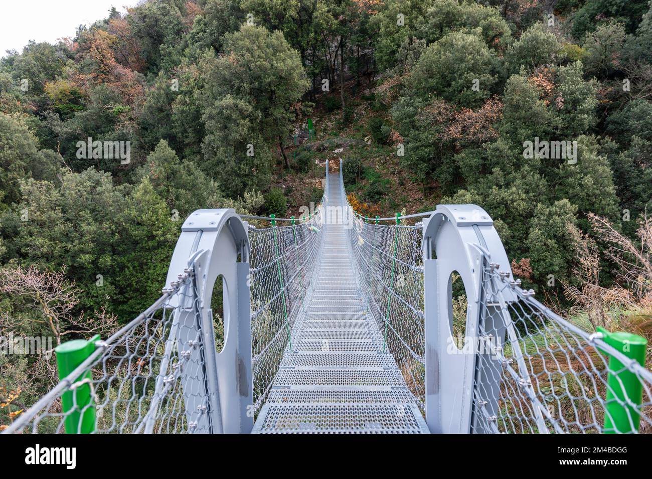 suspension bridge on val valzana canyon, crero, italy Stock Photo - Alamy