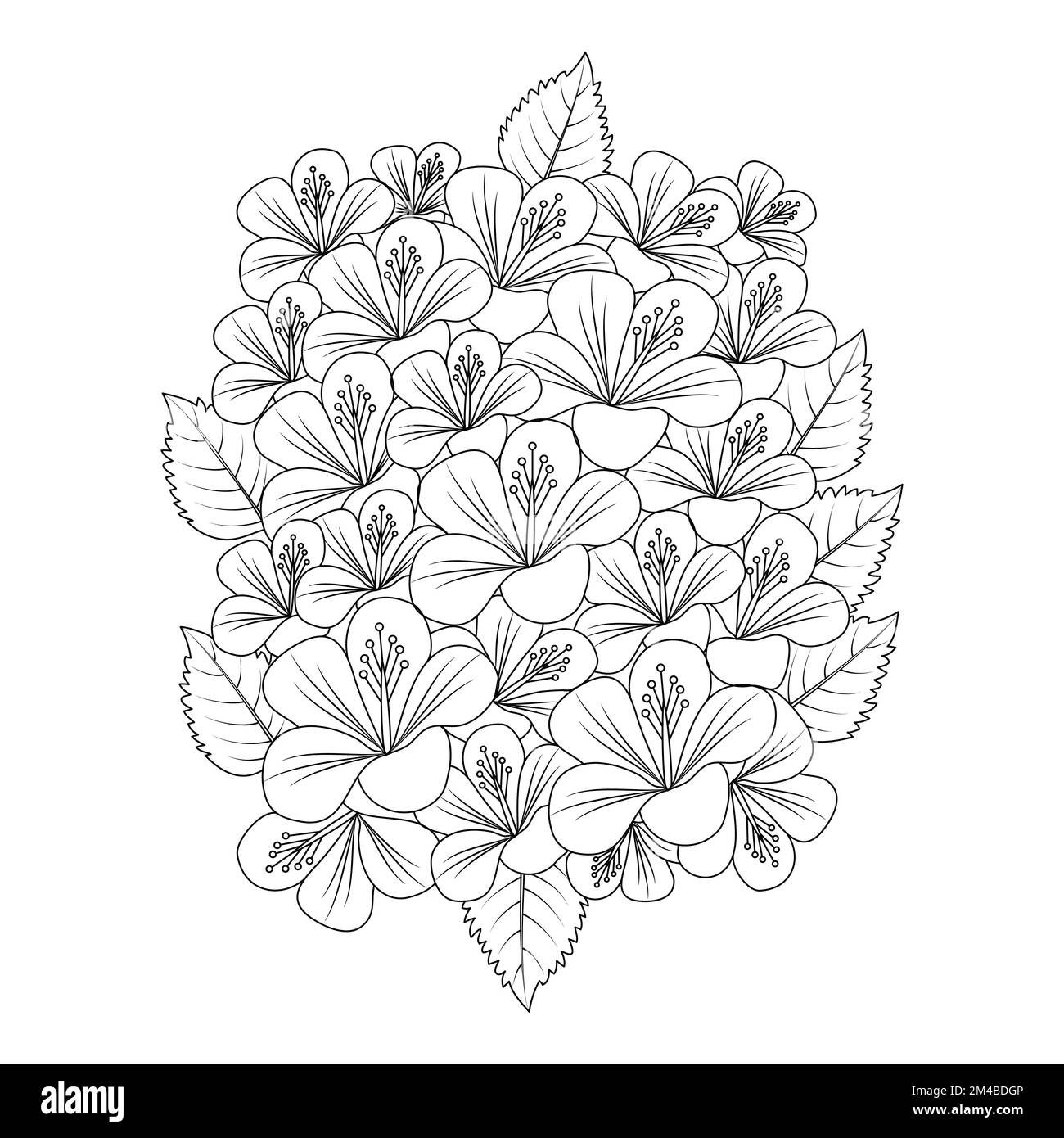 Outline flower design hi-res stock photography and images - Alamy