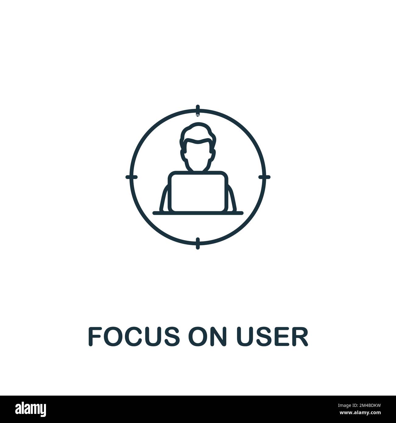 Focus On User icon. Monochrome simple Product Management icon for ...