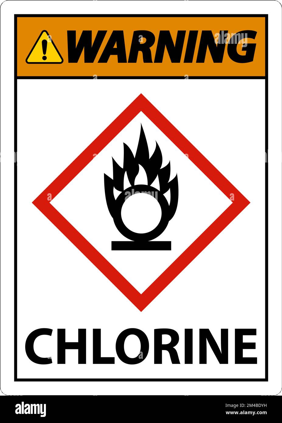 Warning Chlorine Oxidizer GHS Sign On White Background Stock Vector ...