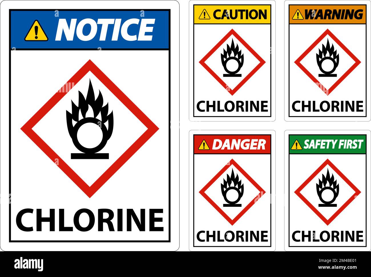 Danger Chlorine Oxidizer GHS Sign On White Background Stock Vector ...