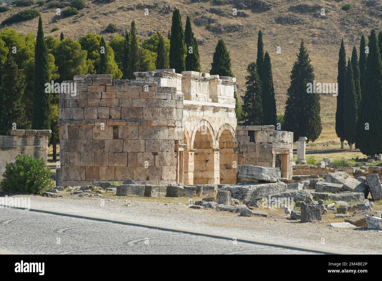 Frontinus Gate at Hierapolis Ancient City in Pamukkale, Denizli City ...