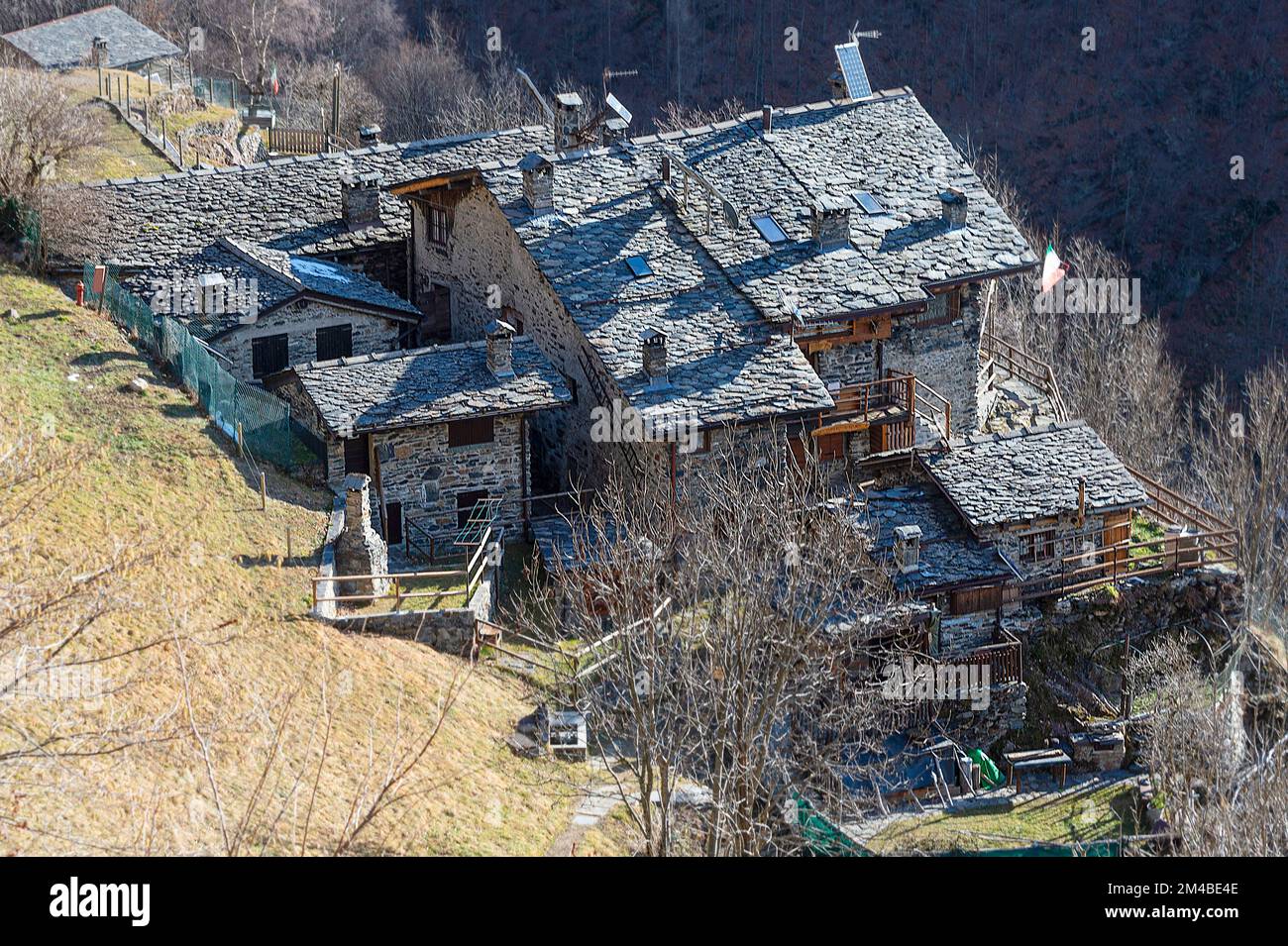 village view, valbondione, italy Stock Photo - Alamy