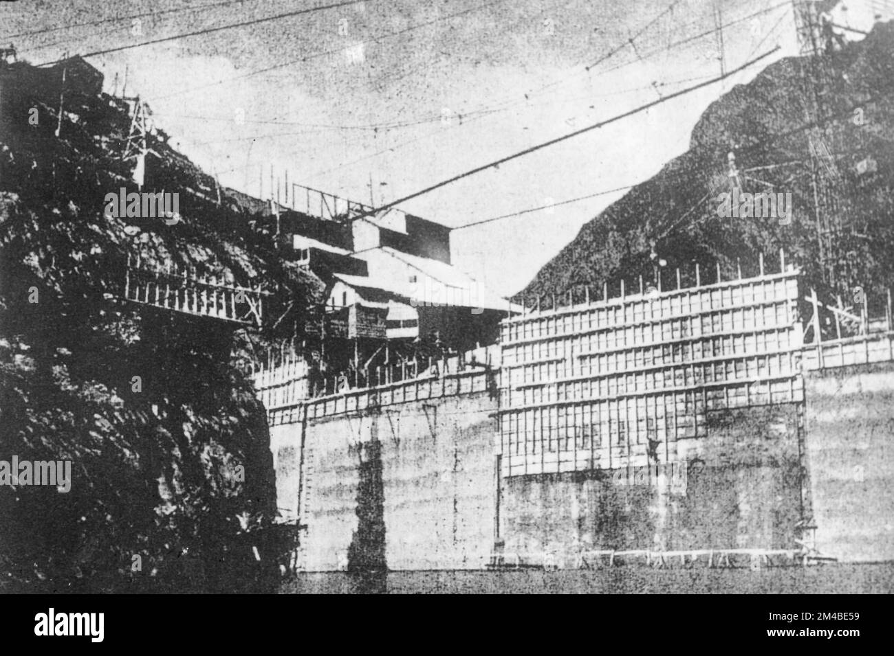 barbellino dam on construction, 1927-1931, valbondione, italy Stock Photo - Alamy