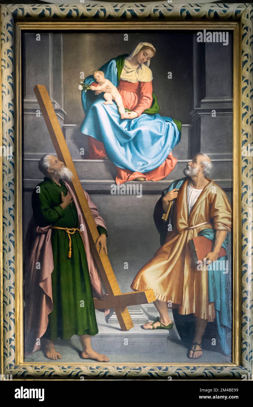painting by giovan battista moroni, fino del monte, italy Stock Photo ...