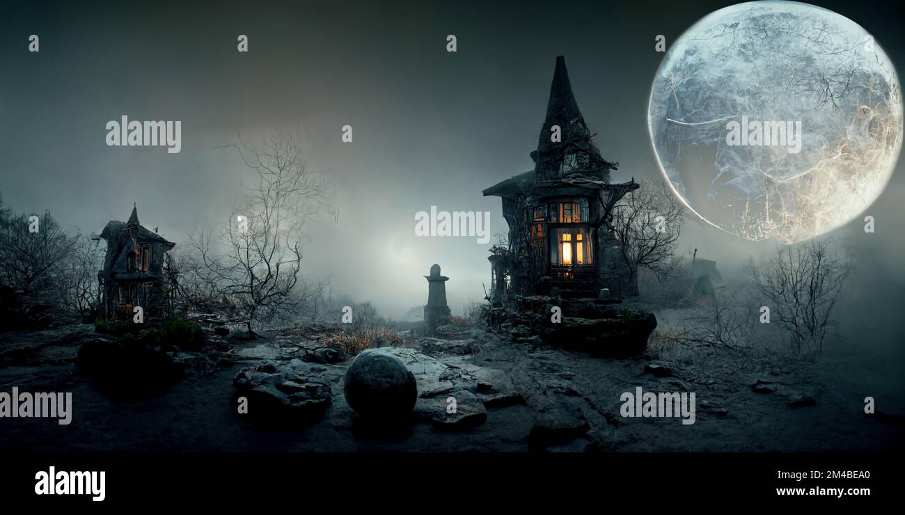 a Halloween day 3d render with spooky Horror Ghosts and Demon ...