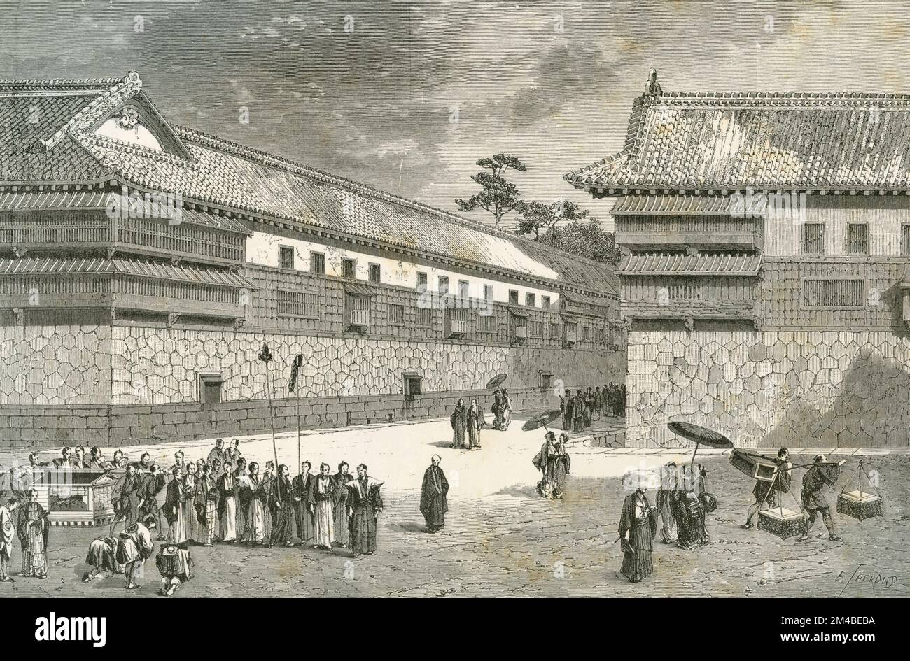 View of the Daimi Soto-Jiro quarter at Yedo (Tokyo), Japan ...