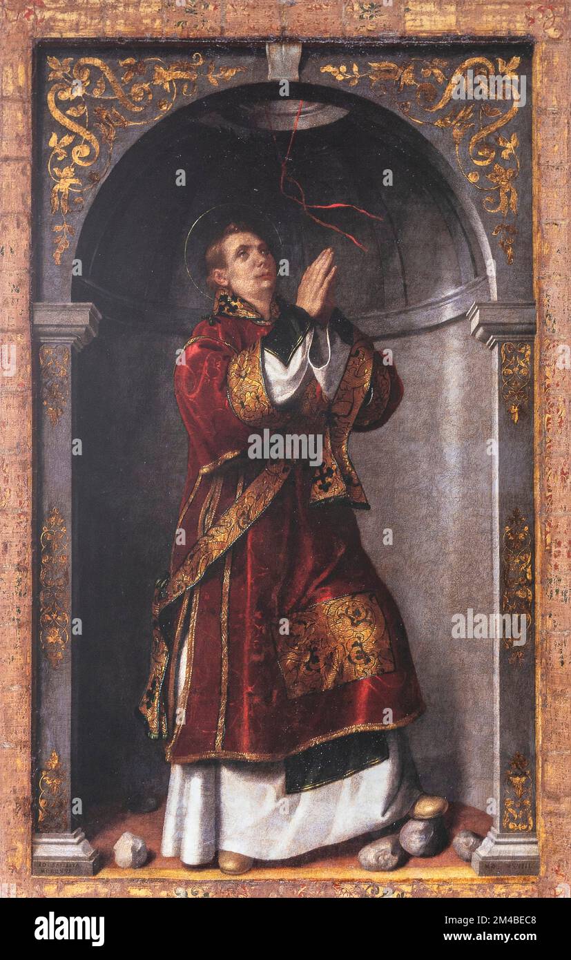 painting by giovan battista moroni, villa di serio, italy Stock Photo ...
