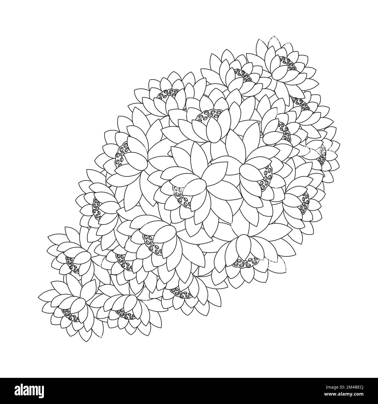 lotus flower coloring page of simplicity artistic drawn with blossom ...