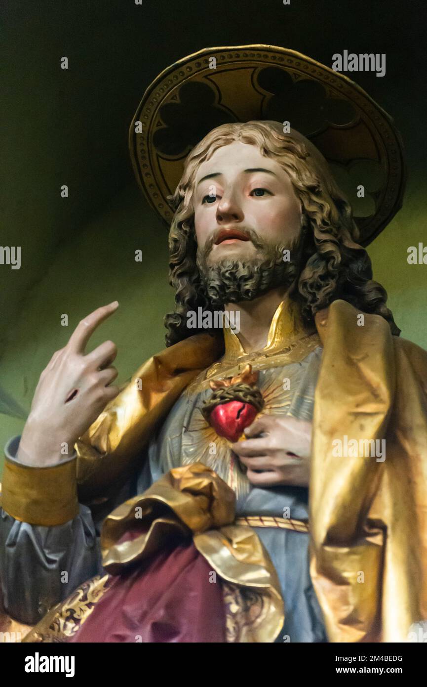 sacred heart statue in the main church, sovere, italy Stock Photo - Alamy