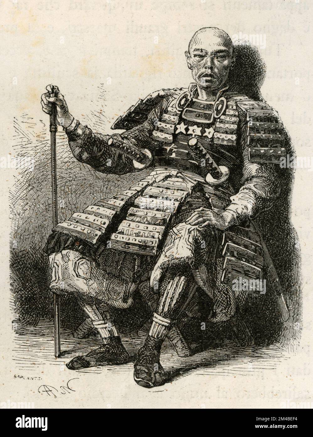 Japanese general Taiko-sama aka Fide-Yosi, Japan, illustration 1871 ...