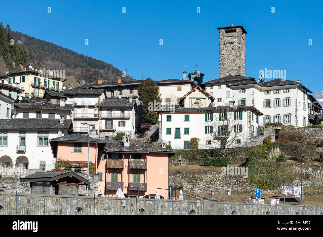 village partial view, gromo, italy Stock Photo - Alamy