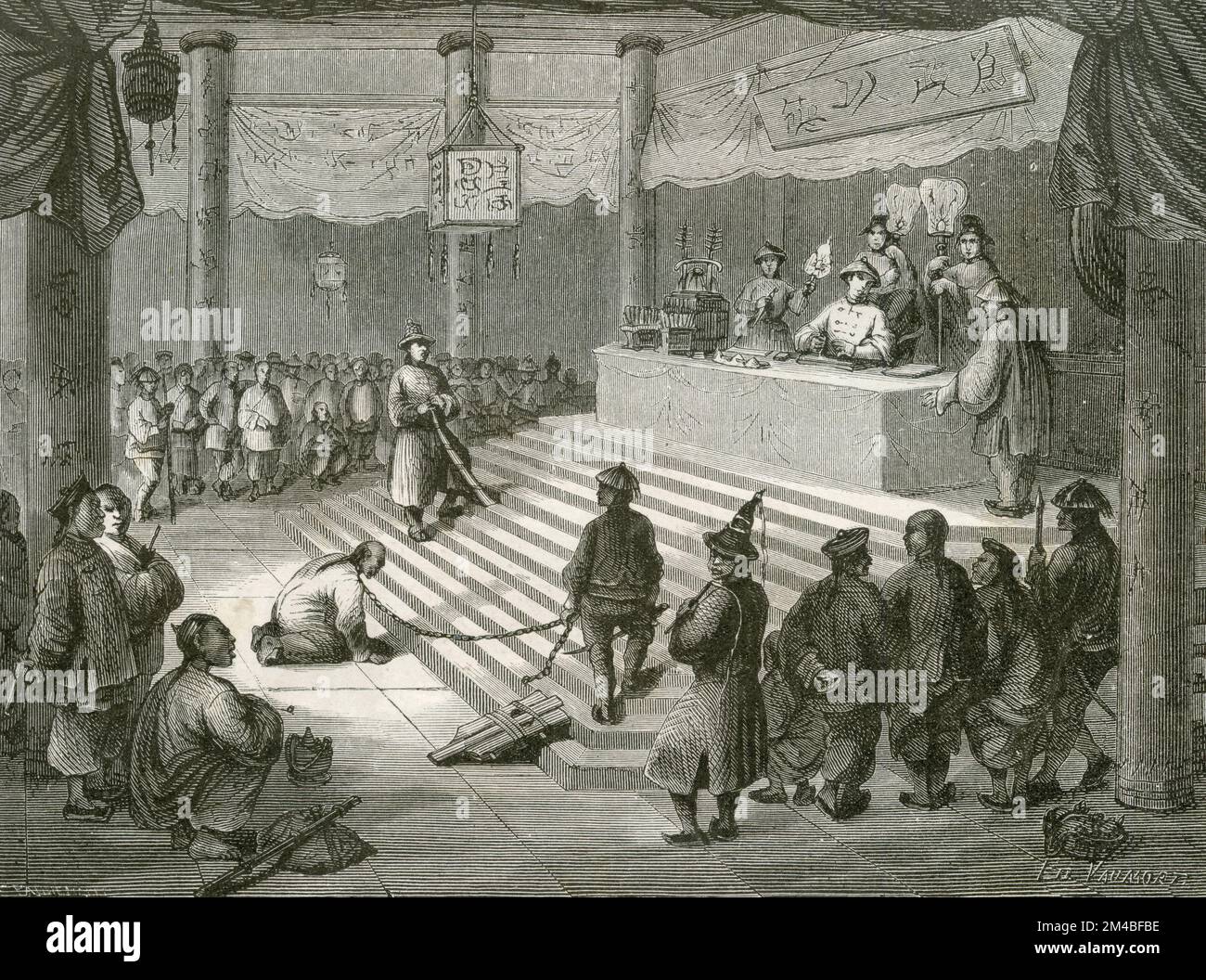 Session of a Chinese court, China, illustration 1871 Stock Photo - Alamy