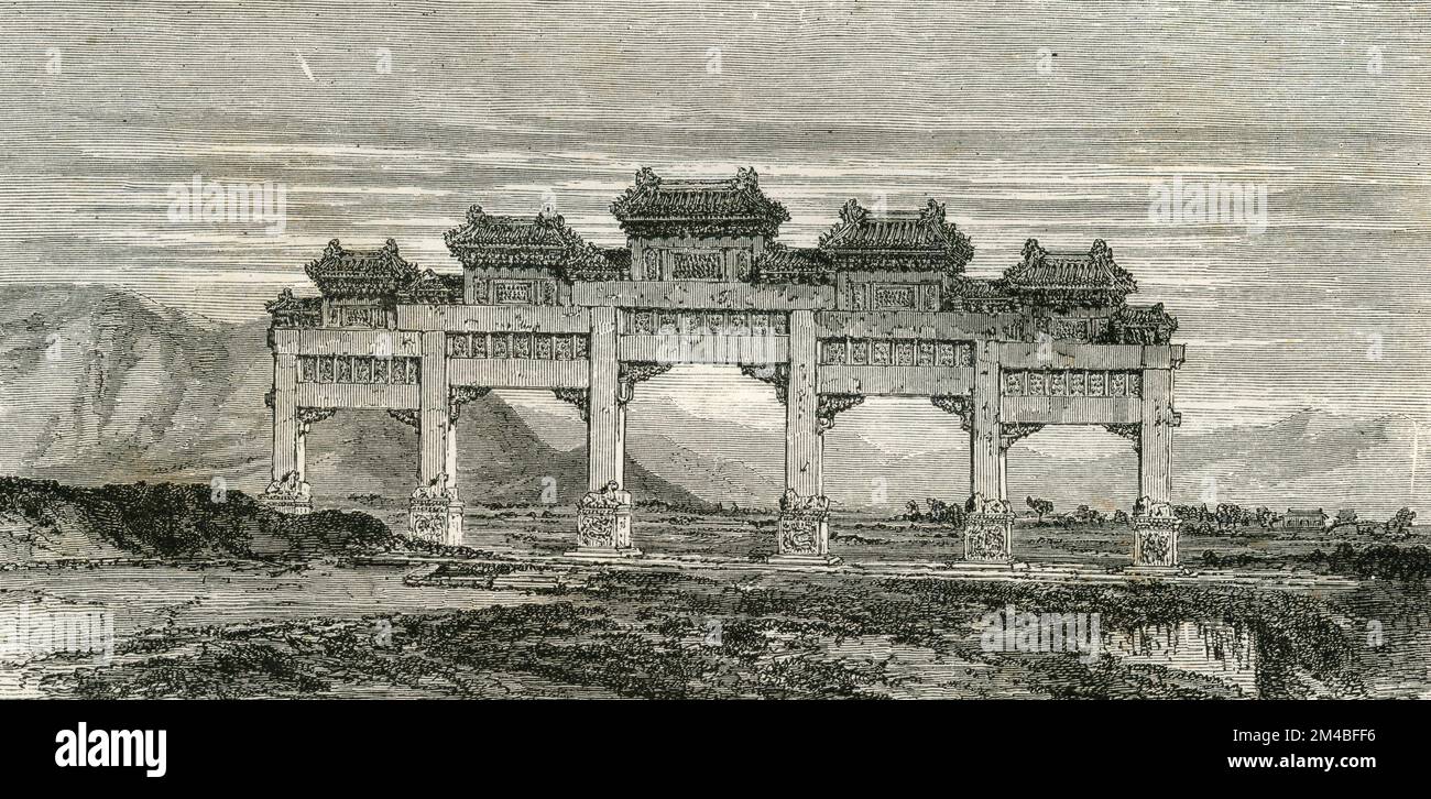 The entrance to the tombs of the Ming emperors in Beijing, China ...