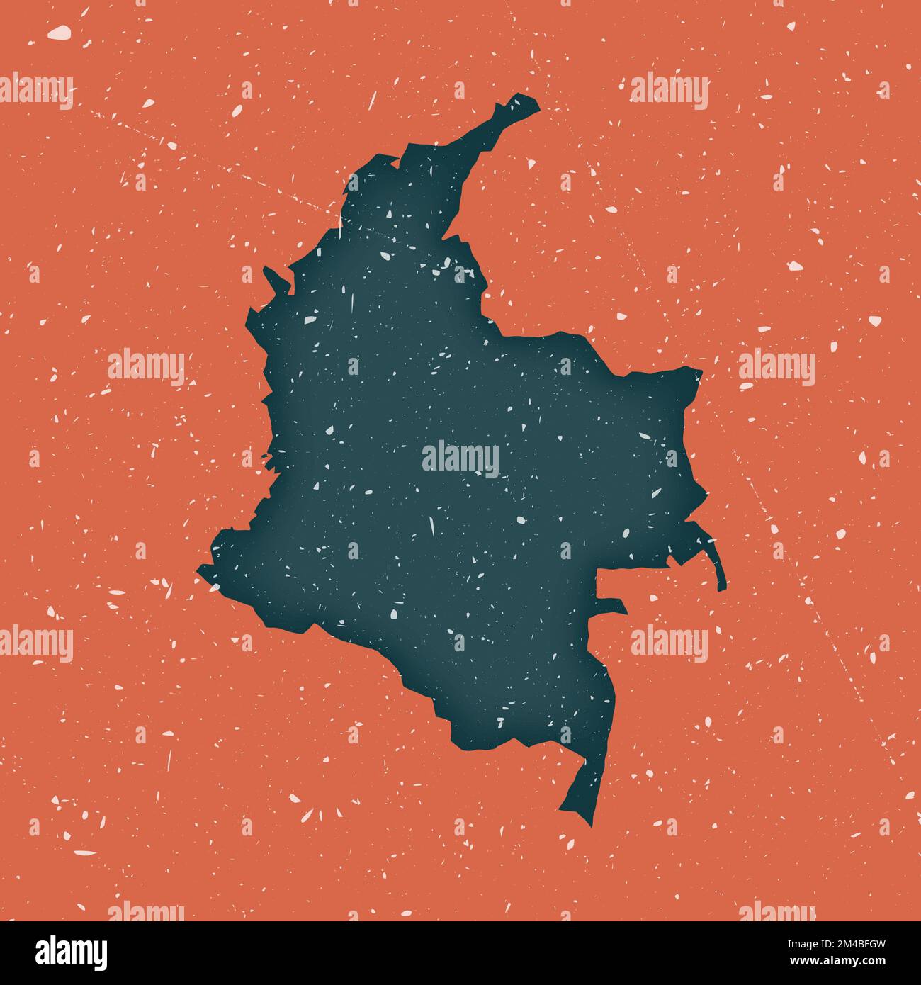Colombia vintage map. Grunge map of the country with distressed texture ...