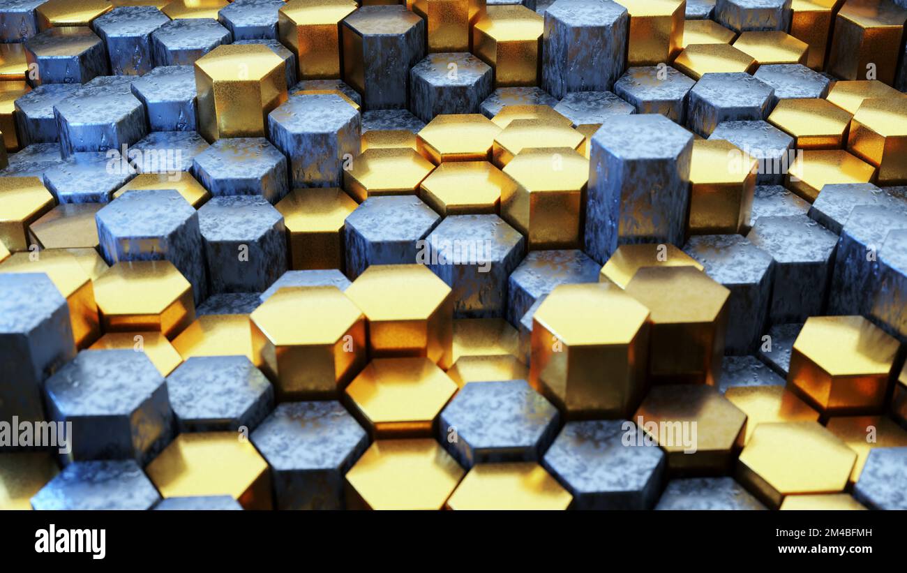 Gold small cubes texture hi-res stock photography and images - Alamy