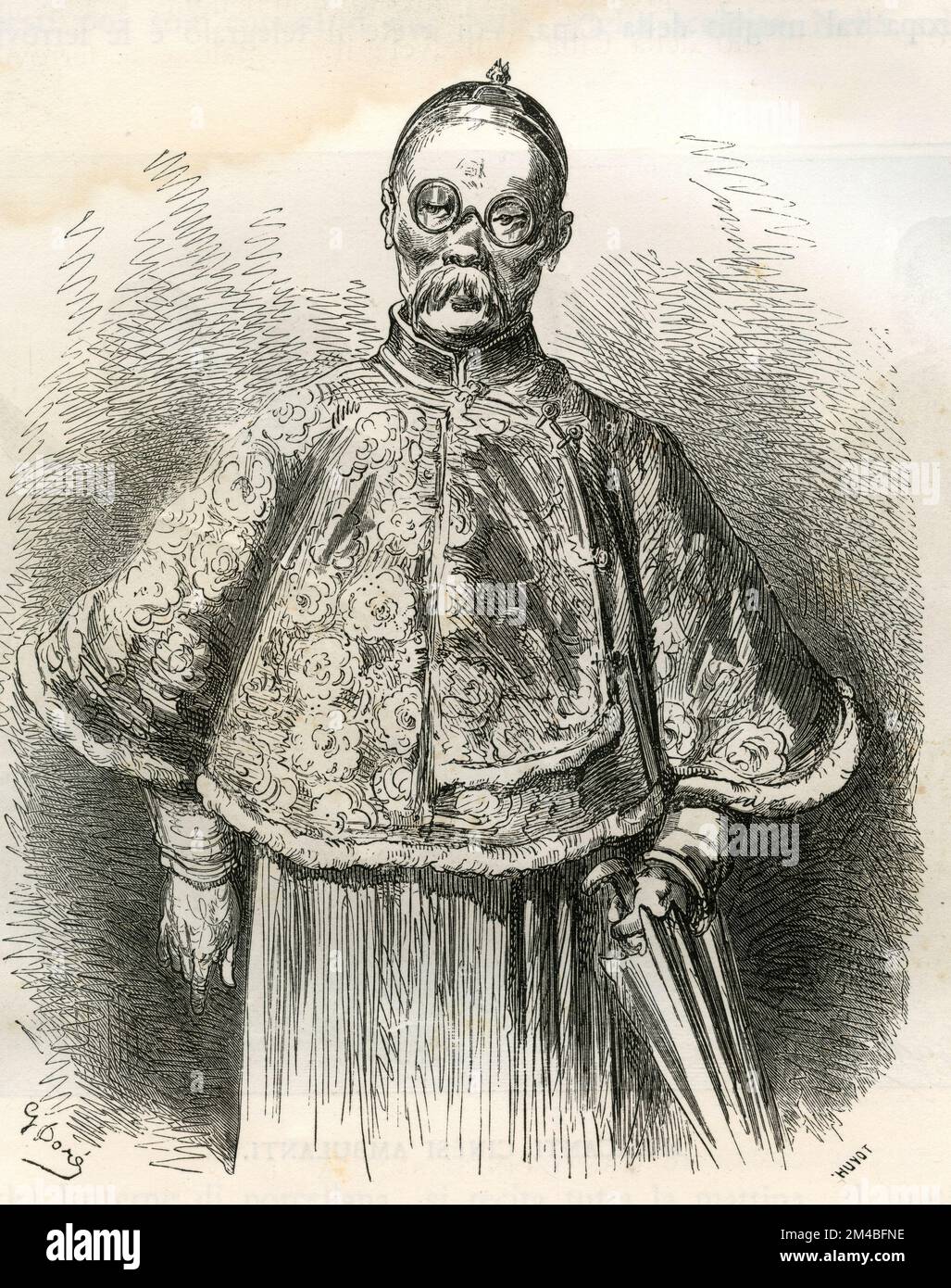 Portrait of a Chinese merchant, China, illustration 1871 Stock Photo ...