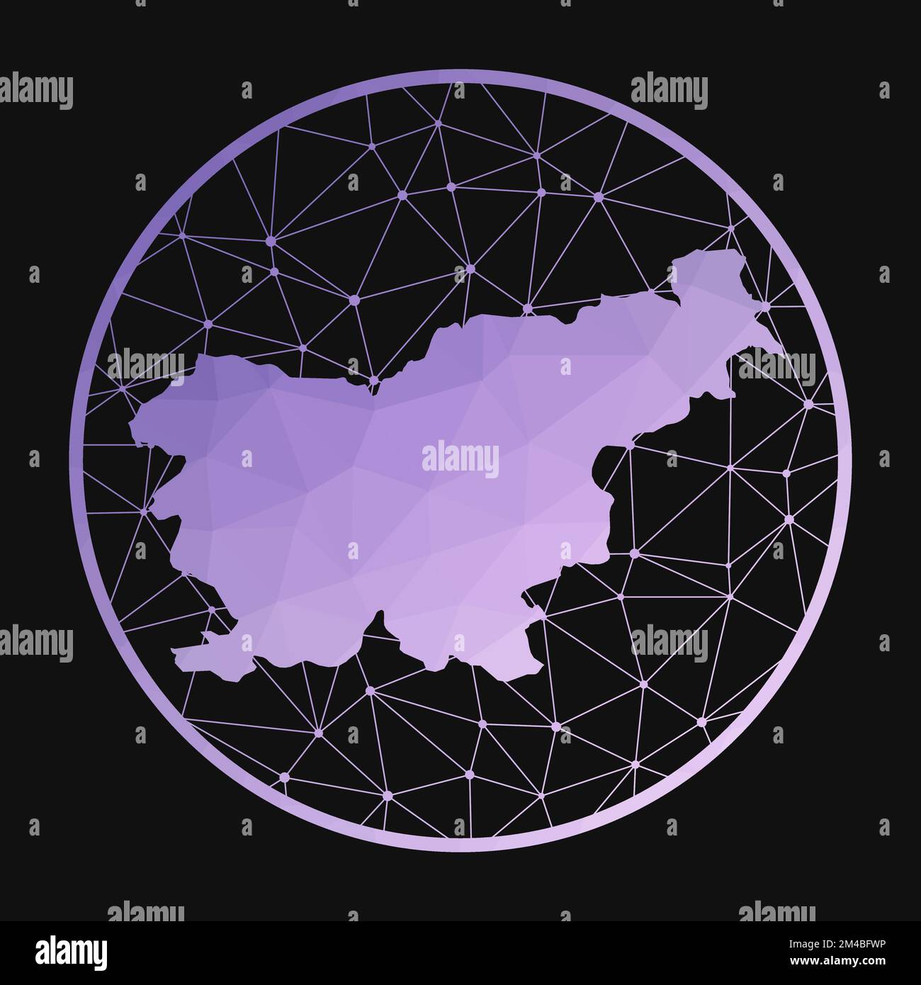 Slovenia icon. Vector polygonal map of the country. Slovenia icon in ...