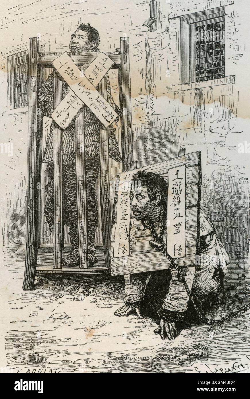 Chinese punishments: the cage (left) and the cangue or pillory (right ... Chinese punishments: the cage (left) and the cangue or pillory (right ...